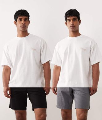 Jack & Jones Lot de 2 shorts chino - Gris et noir