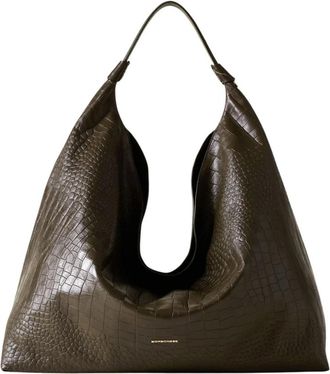 Borbonese Plie Hobo Bag Large - - Bags - Damen - Gr&uuml;n - ONE SIZE
