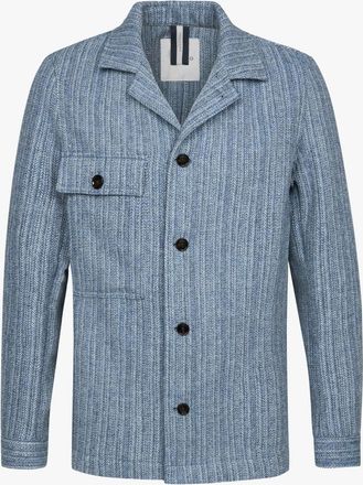 Profuomo Overshirt aus Schurwolle mit Fischgrätmuster in