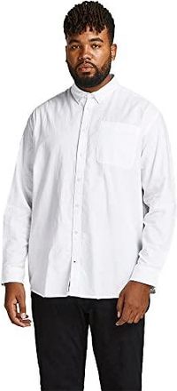 Jack & Jones Chemise Unie Grande Taille &agrave; Manches Longues pour Hommes de, Couleurs:Blanc, Taille:6XL