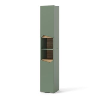 Vicco Badschrank Gr&uuml;n/Artisan Marelle 30x180x35 cm - Hochschrank, Grifflose Fronten f&uuml;r eine Moderne Optik
