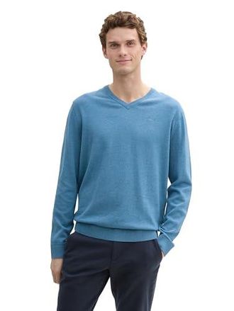 Tom Tailor 1039811 Pull-Over Homme, 37095 - Bleu Océan Mélangé, M