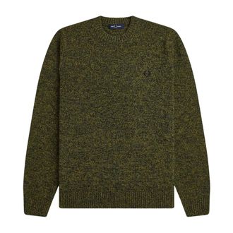 Fred Perry Homme, Pulls, Vert, Taille: M Maglione in filato ritorto m&eacute;lange