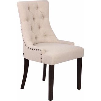 Clp Chaise de salle &agrave; manger Aberdeen tissu Cr&egrave;me Antique