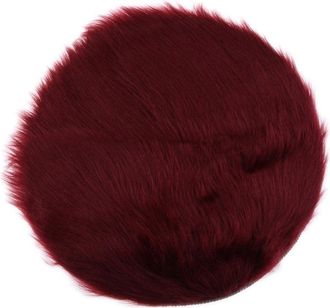 Baoblaze Kunstfell Künstliche Schaffell Sitzkissen Sitzauflage, 30cmx30cm 40cmx40cm Sitzkissen, Weinrot 30cm, wie beschrieben