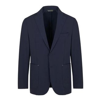 Manuel Ritz Homme, Costumes, Bleu, Taille: 4XL Pocket Long-sleeve Blazer