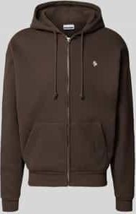 Review Regular Fit Sweatjacke aus Baumwoll-Mix mit Label-Stitching