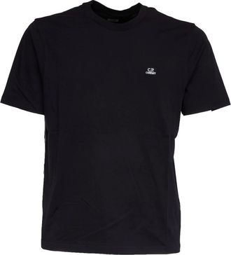 C.P. Company C.p. Company, Homme, Tops, Bleu, Taille: M T-shirt &agrave; manches courtes avec logo appliqu&eacute; en jersey 30/1