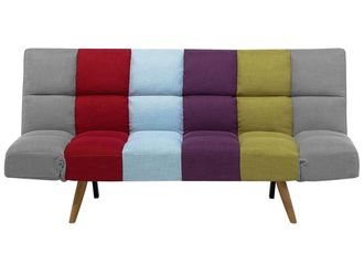 Beliani Schlafsofa in skandinavischem Stil klappbar Patchwork bunt Ingaro