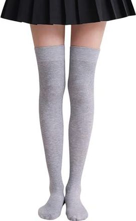 Generic Paire De Chaussettes Extra Longues Couleur Unie, Montantes -Dessus Du Genou, En Nylon Femme Hautes Cuisse WomenS Socks Bas Hauts Hiver Womens Chausset