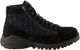 Dior Homme, Chaussures, Noir, Taille: 44 EU Oblique Lace-up Bottes
