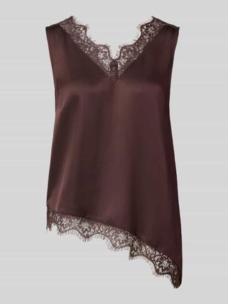 Zero Regular Fit Top aus Satin mit Spitzenbesatz