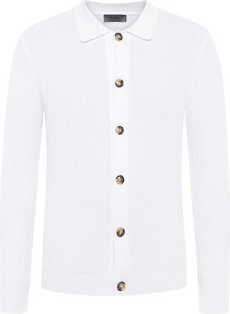 Ferrante Sommerliche Strickjacke mit Streifenstruktur und Umlegekragen in