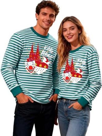 Generic T-shirt &agrave; rayures rouge et blanc pour homme et femme, sweat-shirt ray&eacute; &agrave; col rond, t-shirt basique rouge et blanc, &agrave; rayures, costume de marin, costum