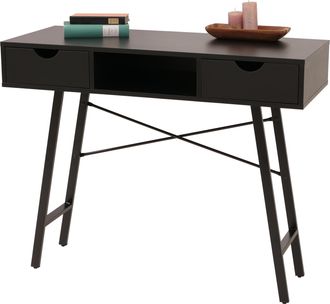 Mendler Konsolentisch HWC-E92, Ablagentisch Beistelltisch, 3D-Struktur 100x40cm - schwarz