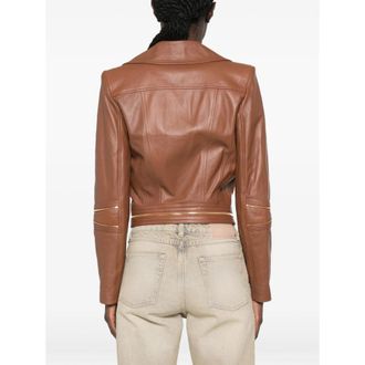 Elisabetta Franchi Sheepskin Leather Jacket - Brown