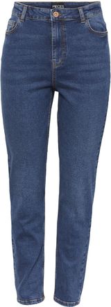 Pieces Damen Pckesia Mom Hw ANK JNS Db327-vi Noos Bc Jeans, Dark Blue Denim, XL EU
