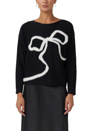 s.Oliver Feinstrickpullover aus Viskosemix mit Schleifen-Intarsie