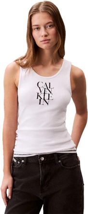 Calvin Klein Wei&szlig;es &auml;rmelloses Tanktop Rundhals - - Tops - Damen - Wei&szlig; - XS