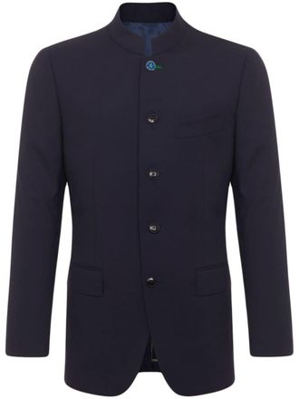 Shanghai Tang blazer &agrave; col mao - Bleu