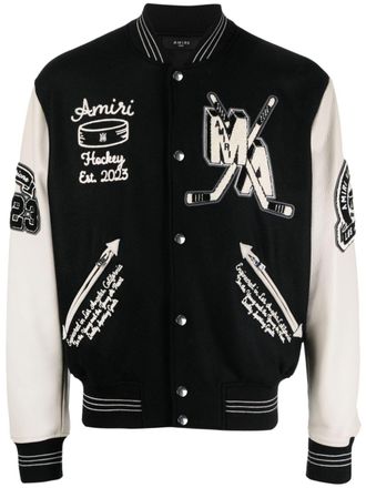 Amiri veste bomber &agrave; appliqu&eacute; logo - Noir