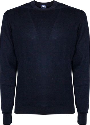 Fedeli Homme, Pulls, Bleu, Taille: XL Pull ras du cou en coton