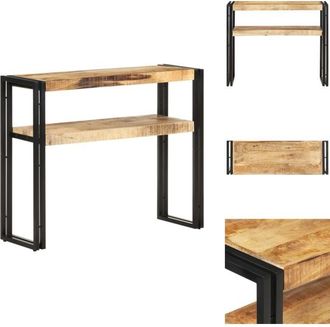 vidaXL Table console 90x30x75 cm Bois de manguier brut - Table Basse - Meuble Rangement - Table Dappoint - Bois Massif - Design Industriel
