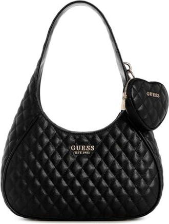 Guess Femme Atabey Hobo Sac à bandoulière, Noir, Taille Unique