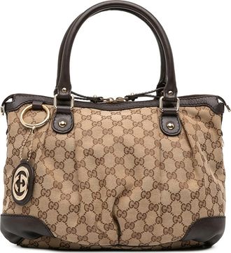 Gucci Hobo Bags - GG Canvas Sukey Satchel - Gr. unisize - in Braun - für Damen