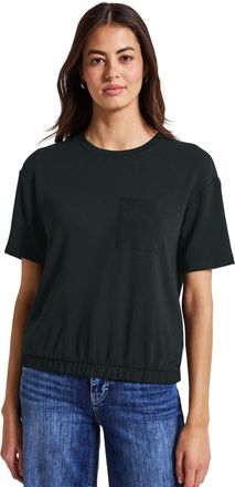 Street One Damen A323565 T-Shirt mit Brusttasche, Pine Grove Green, 34