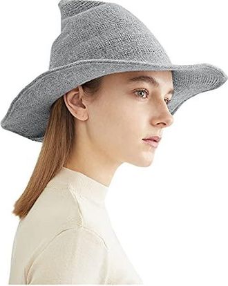 Generic Cocila Casquettes Souples Hommes dhalloween pour Femmes Chapeau Sorci&egrave;Re Tricot&eacute; De Sorceleur Casquettes Baseball Masque Ski A Capuche Bonnets Hommes 