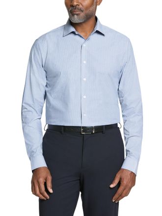 Kenneth Cole Unlisted Herrenhemd, schmale Passform, kariert und gestreift (Gemustert), Blau, 38 cm- 39 cm Hals 86 cm- 89 cm &Auml;rmel