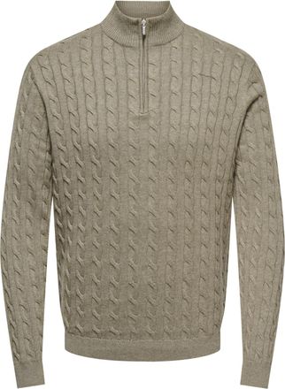 Only & Sons Onsloui Reg 12 Cabel Half Zip Knit Noos