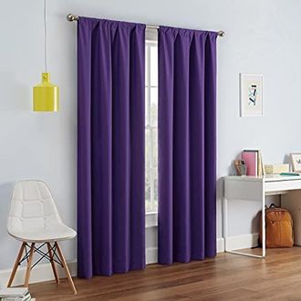 Eclipse Kendall Moderner Verdunkelungsvorhang für Schlafzimmer oder Wohnzimmer (1 Panel), Polyester Mikrofaser Stoff, violett, 42 W x 84 L (Pack of 1)