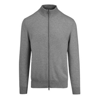 Bomboogie Homme, Pulls, Gris, Taille: L Pull en m&eacute;rinos zipp&eacute; &agrave; col montant