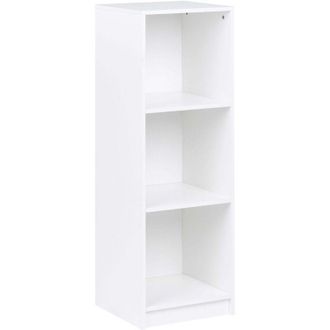 Beliani Biblioth&egrave;que Minimaliste &agrave; 3 &Eacute;tag&egrave;res en Agglom&eacute;r&eacute; 40 x 40 cm Finition Mate Blanche Zehna