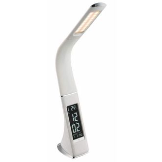 Globo Lighting Globo LED Tisch Lampe Leuchte Chrom Touch Dimmer Uhr Wecker Flexo Farben Fixierbar, 58333