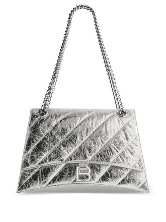 Balenciaga sac port&eacute; &eacute;paule Crush m&eacute;dium - Argent
