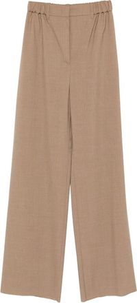 Max Mara Femme, Pantalons, Brun, Taille: 38 FR Pantalon en tissu de laine stretch