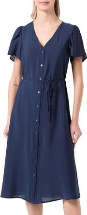 Vero Moda Vmjosie SS Calf Shirt Dress WVN GA Keid, Blazer Bleu Marine, XS Femme