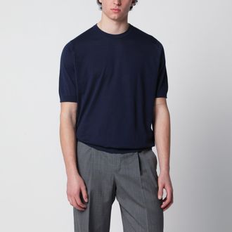 John Smedley Kempton Baumwollpullover in Marineblau