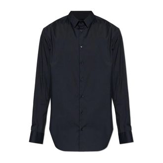 Giorgio Armani Hemd aus Stretchgewebe mit Kragenst&auml;bchen - - Shirts - Herren - Blau - 2XL