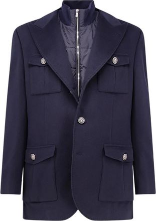 Brunello Cucinelli Jungwolljacke mit gesteppter Innenweste - - Jackets - Herren - Blau - XL