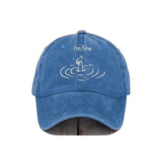 Generic Im Fine Ball Cap Its Fine Im Fine Everythings Fine Hat Funny Graphic Women Men Unisex Hat Medium, bleu, M