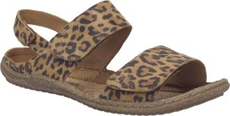 Josef Seibel Barfu&szlig;schuh JOSEF SEIBEL Caitlyn 04, Damen, Gr. 40, leo, Leder, Schuhe Barfu&szlig;schuh, Sandalette, Sommerschuh mit Klettverschl&uuml;ssen, Weite G (=weit)