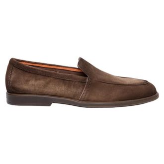 Santoni Braune Wildleder Loafers Flache Schuhe - - Shoes - Herren - Braun - 44 EU