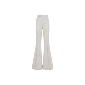Rick Owens Femme, Pantalons, Blanc, Taille: W26 Flare Pants