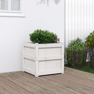 vidaXL Vidaxl - Jardini&egrave;re blanc 50x50x50 cm bois de pin massif