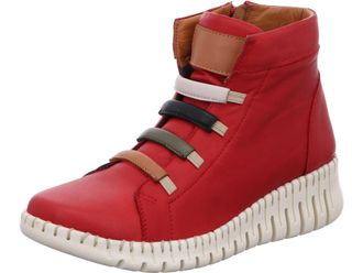 Gemini Damen Stiefelette aus Leder mit Gummizug sportlich Keilabsatz 364224-02, Gr&ouml;&szlig;e:40 EU, Farbe:Rot