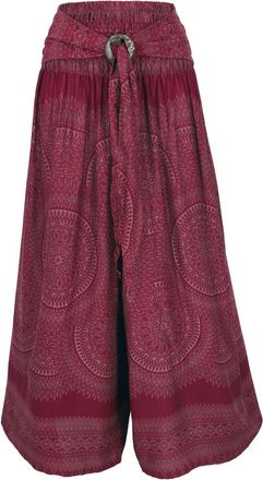 Guru Shop Palazzohose, Hosenrock, Schlaghose, Sommerhose, Hippie Goa Hose - Weinrot, Damen, Synthetisch